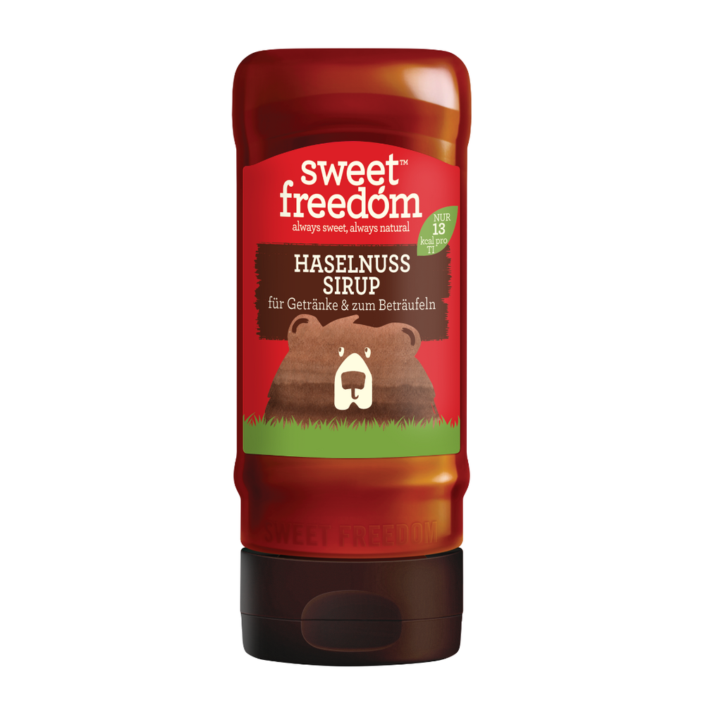 German label HASELNUSS SIRUP (Hazelnut Syrup) for drinks & drizzling ...